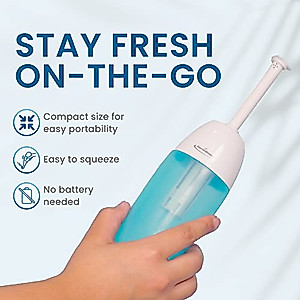 GenieBidet On The Go Portable Bidet, Travel Bidet with Telescoping Nozzle Spray, Handheld Bidet, Leak & Mess Free Butt Shower, Replaces Wet Wipes, Discreet Pull-String Pouch