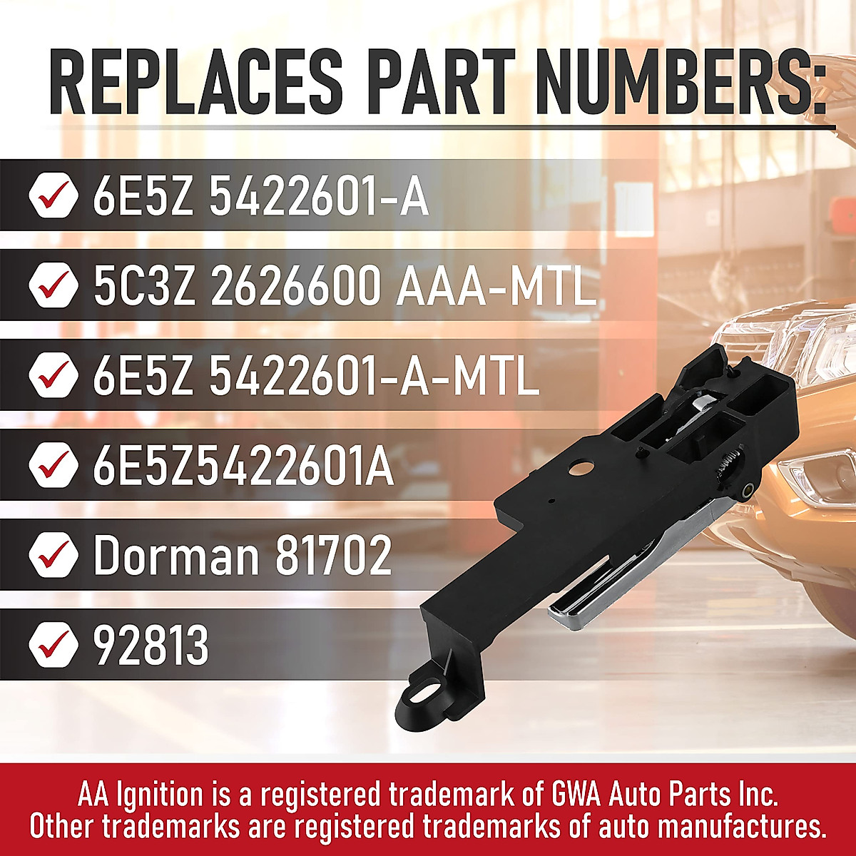 Front Left Interior Door Handle Chrome - Compatible with Ford, Lincoln and Mercury Vehicles - Fusion 2006 - 2012, MKZ 2007 - Zephyr, Milan - Replaces 6E5Z 5422601-A, 81702, 6E5Z5422601A, 92813