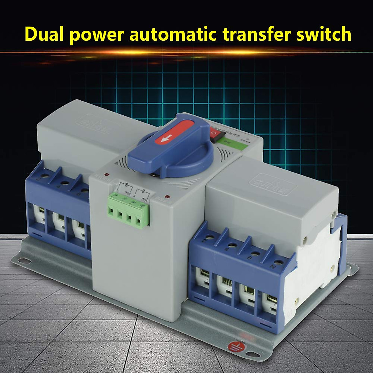220V 63A 4P Automatic Transfer Switch, Mini Dual Power Automatic Transfer Switch Circuit Breaker High Sensitive Response Dual Electronic Power Circuit Breaker