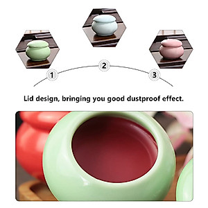 FOMIYES 3pcs Lipstick Jar Cosmetic Sample Jar Empty Cosmetic Jars Containers with Lids Porcelain Lotion Jar Mini Rouge Jar Cosmetic Containers Cosmetics Jar Travel Size Small Ceramics