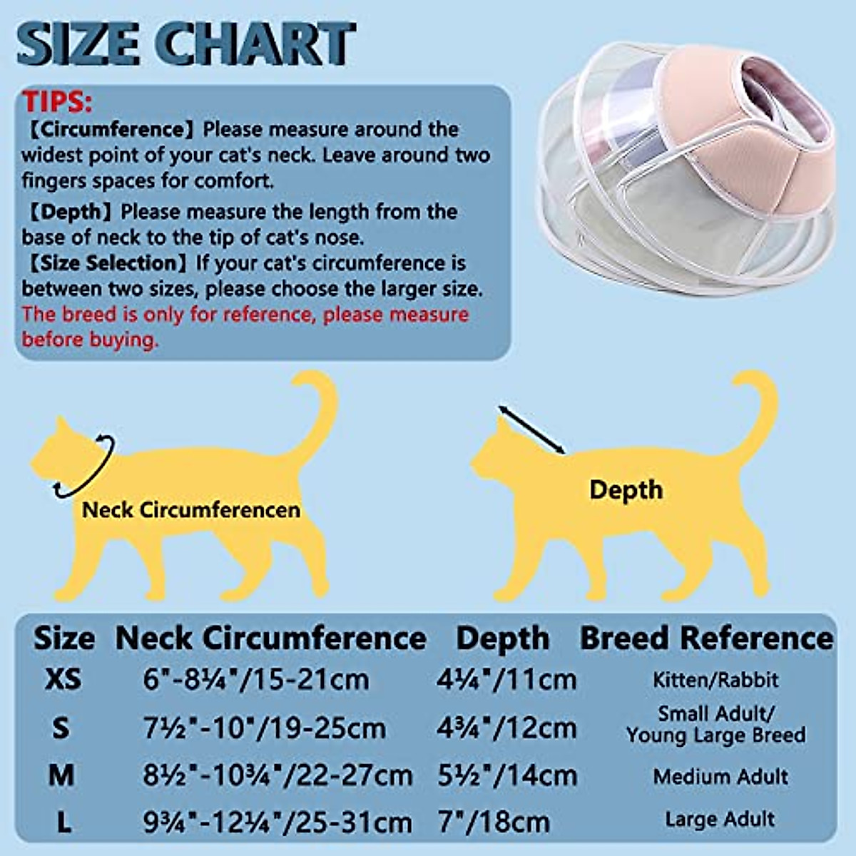 Crazy Felix Cat Cone, Soft Cone for Cats to Stop Licking and Scratching, Comfortable Cat Cone Collar with Upgraded PVC Material and Adjustable Hook&Loop for Healing Wound, After Surgery and Vet Visit