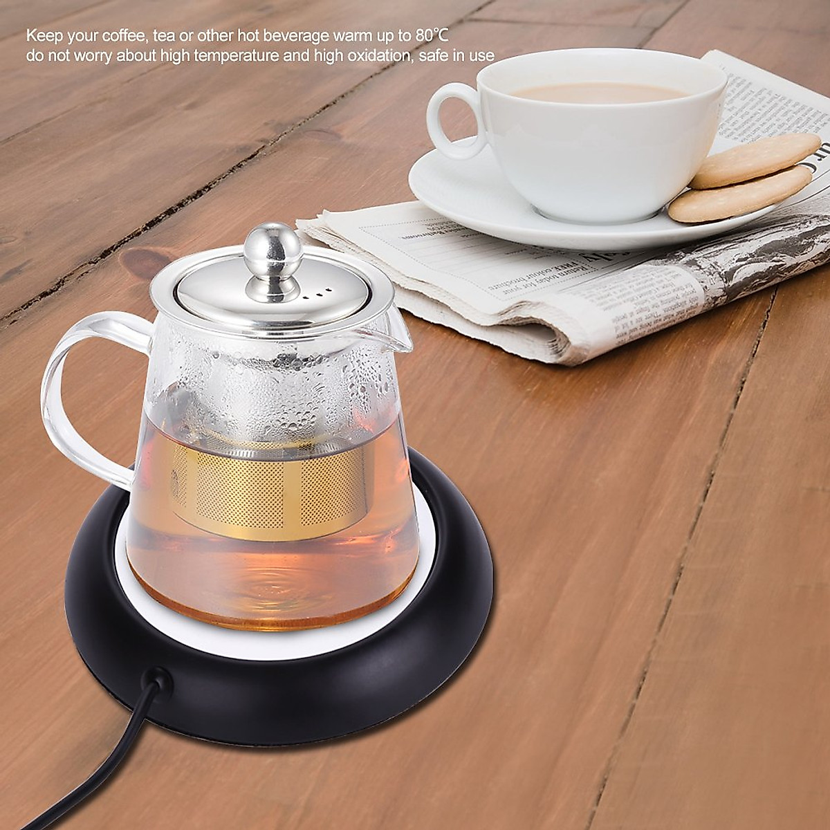 Coffee Mug Warmer, USB Powered Desktop Milk Tea Cup Warmer for Office Desk Use(A)