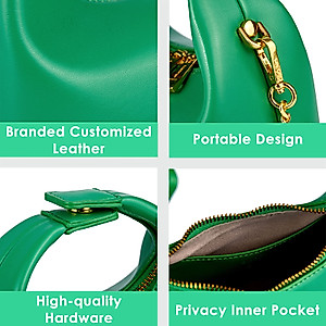 SINBONO Small Top Handbags for Women, Soft Vegan Leather Shoulder Hobo Crossbody Bag with Golden Chain Strap, Mini Purses Casual Dumpling Pouch