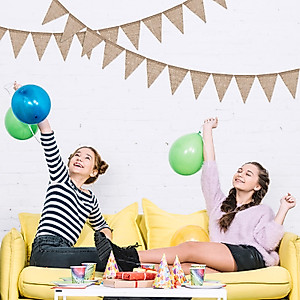 13 PCS Burlap Banners to Decorate Blank 5.31"X6.69" Burlap Pennant Banner, DIY Customizable Burlap Banner Faux Burlap for Birthday, Graduation and Wedding