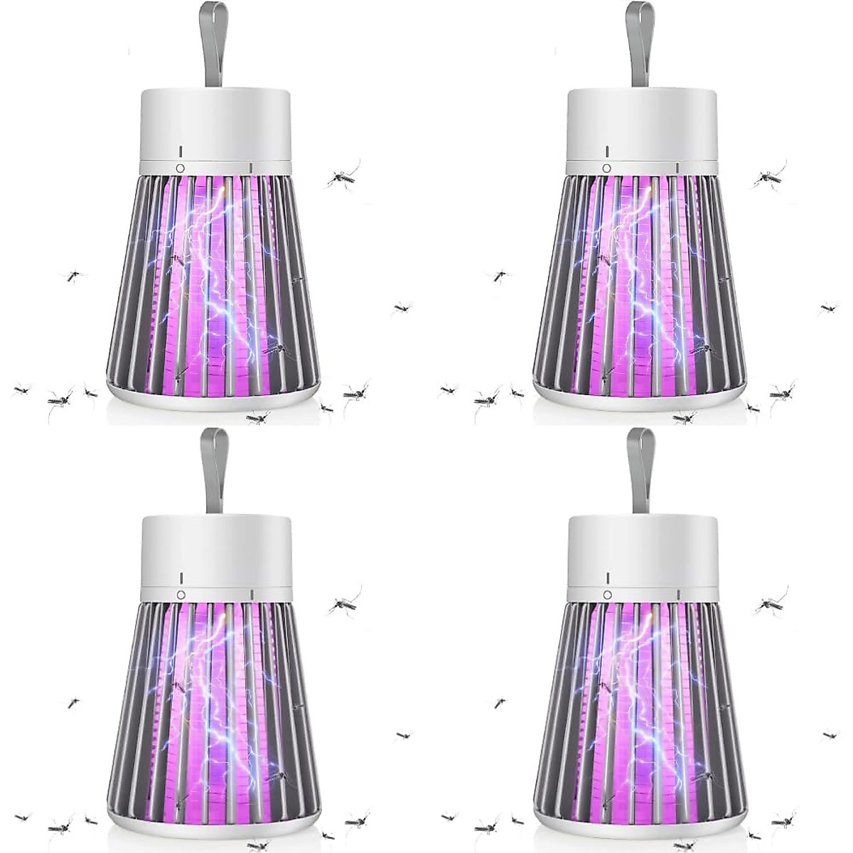 Blarie 4 Pcs Ozzie Mozzie Pro Zapper 2024 Portable Lamp for Camping, Indoors & Outdoors, High Capacity, Integrated Light, Effective Around You