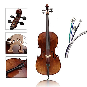 Imelod Cello strings Full Set (A-D-G-C) Universal Steel Core Nickel-Chromium Wound with Nickel-plated Ball End for 4/4 3/4 1/2 1/4 Cellos