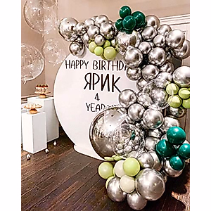 Janinus Metallic Silver Balloons Chrome Balloons Silver Balloons Different Sizes 18/12/5 Inch Silver Balloons Garland Kit Silver 4D Foil Balloons For Birthday Baby Shower Anniversary Party
