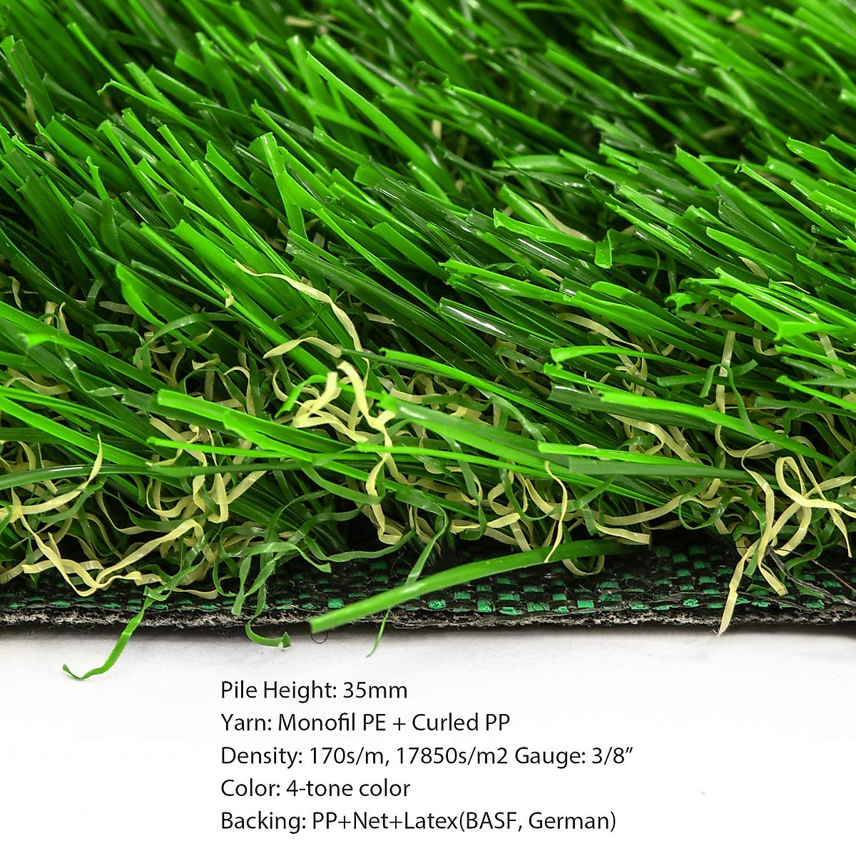 Artificial Grass Turf 4 Tone Synthetic Artificial Turf Rug for Dogs Indoor Outdoor Garden Lawn Patio Balcony Synthetic Turf Mat for Pets (17 in x 24 in = 2.84 sq ft)