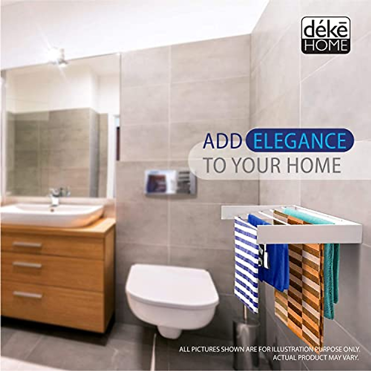 Wall mounted retractable clothing drying rack. Foldaway clothes rack. Collapsible folding hung indoor & outdoor. Space saver compact wall mount design. Foldable Hanging Racks for Laundry room (white)