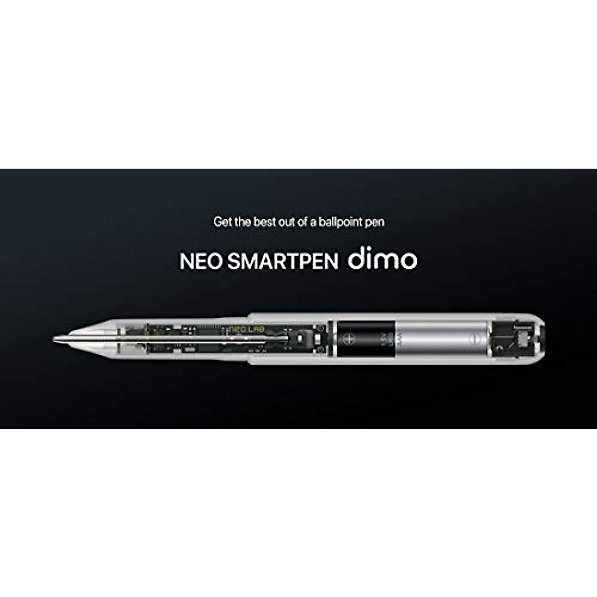 Neo Smartpen dimo Bluetooth Digital Pen with 2 GB Internal Memory Digitize Handwriting for iOS and Android, Compatible with Neo Studio App and Neo Notebooks - Black