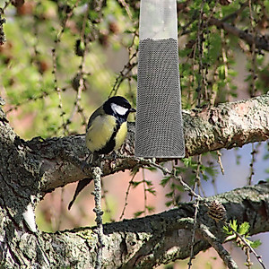 5 Pieces Thistle Sock Bird Feeder Thistle Seed Feeder Socks Thistle Feeder for Finches Finch Feeder Mesh Socks Bird Sack Feeders with Folding Food Funnel for Garden Yard Outdoor (White, 4 x 16 Inch)