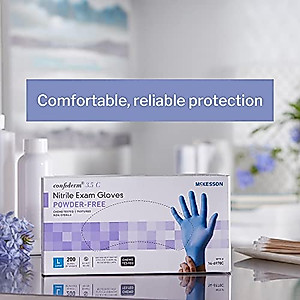 McKesson Confiderm 3.5C Nitrile Exam Gloves, Non-Sterile, Powder-Free, Blue, Medium, 200 Count, 1 Box
