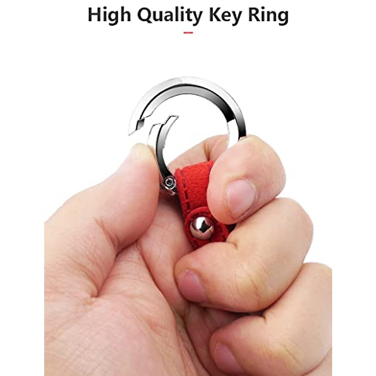 SANRILY 1Pcs Suede Leather Smart Key Fob Cover for Volvo XC90 2018 XC60 S90 V90 2019 2020 Keyless Keychain Holder Full Protection Key Fob Shell Case Red