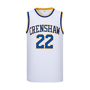 McCall #22 Wright #32 Love and Basketball Moive Crenshaw Basketball Jersey (#22 White, Large)