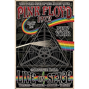 Buyartforless Pink Floyd Carnegie Hall New York May 1 1972 36x24 Music Art Print Poster