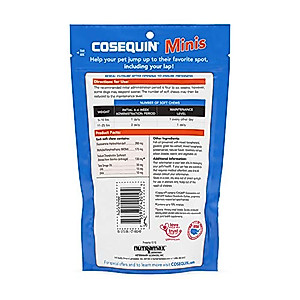 Nutramax Cosequin Minis Maximum Strength Joint Health Supplement - With Glucosamine, Chondroitin, MSM, and Omega-3's, 45 Soft Chews