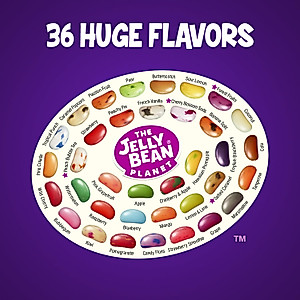 The Jelly Bean Planet 36 Huge Flavors 42.5 oz Jar - Jelly Beans - Chewy Fruit Flavored Candy - Gluten free Snacks - Candy Bulk - Party Gift