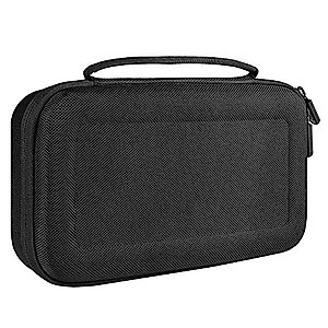 Geekria UltraShell Carrying Case Compatible with Nintendo Switch Console, Protective Travel Bag with Space for Cable, Charger, Accessories and Game Card Storage Slot (Black)