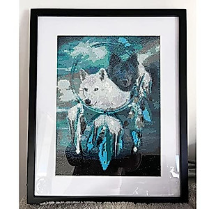 Huacan Wolf Diamond Painting Kits, Diamond Painting Kits for Adults Full Square Drill, 5D Diamond Art, Animals Diamond Painting Kit for Beginner Home Wall Decor 11.8x15.7in/30x40cm