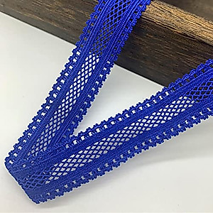 0.4/0.6/0.8/1 Inch Navy Blue Lace Trim Elastic Ribbon Fold Over Spandex Elastic Band for Sewing Lace Trim Waist Band Garment Accessory