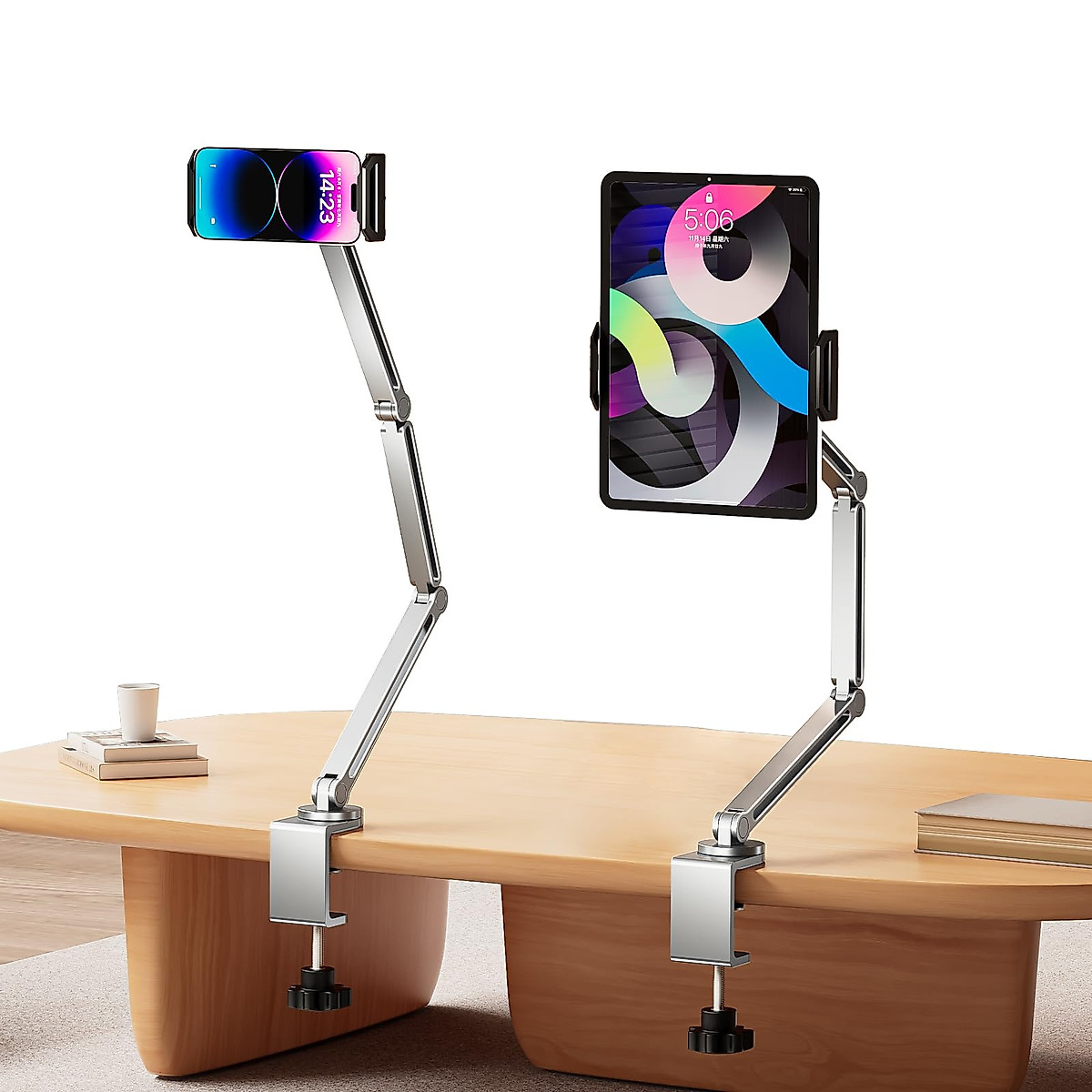 YICOSUN Portable Aluminum Laptop Holder, with Cooling Fan,Adjustable Ergonomic Laptop Stand, Foldable Computer Stand Anti-Slip Laptop Riser Compatible with 9-15.6 inch Laptops, Silvery