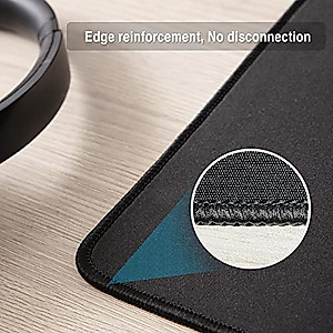 11 Pcs Computer Mouse Pad, 10.2x8.2inch Mousepad Black Extended Gaming Mouse Pads with Non-Slip Rubber Base, Textured with Stitched Edges, 3mm Thickness