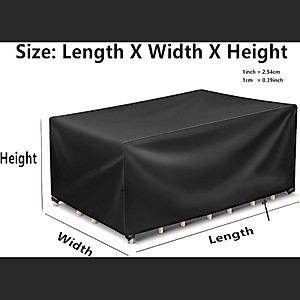 AZKDCL Patio Furniture Sectional Covers 45x45x45cm/(18x18x18inch) LxWxH Heavy Duty Outdoor Sectional Patio Furniture Covers Weatherproof Outdoor Sectional Sofa Set Covers