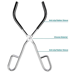 stonylab Beaker Tongs, Laboratory Beaker Clamp Beaker Tongs with Plastic Coated Jaws, 10 inches Length