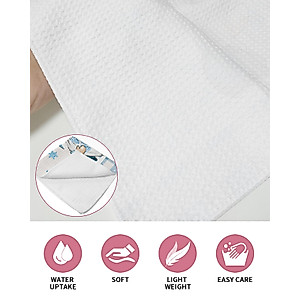 Blue Plaid Gnomes Winter Dish Towels Set, Waffle Weave Kitchen Towels Microfiber Towels Cleaning Christmas Snowflake Rustic Burlap Soft Absorbent Dish Drying Towels Hand Towels 2 Pack 15.7x23.6 In