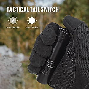 ThruNite Archer Pro V2 EDC Flashlight - 950 Lumens, USB-C Rechargeable, Tail Switch LED Penlight for Camping, Outdoor & Emergency - Cool White (Black)
