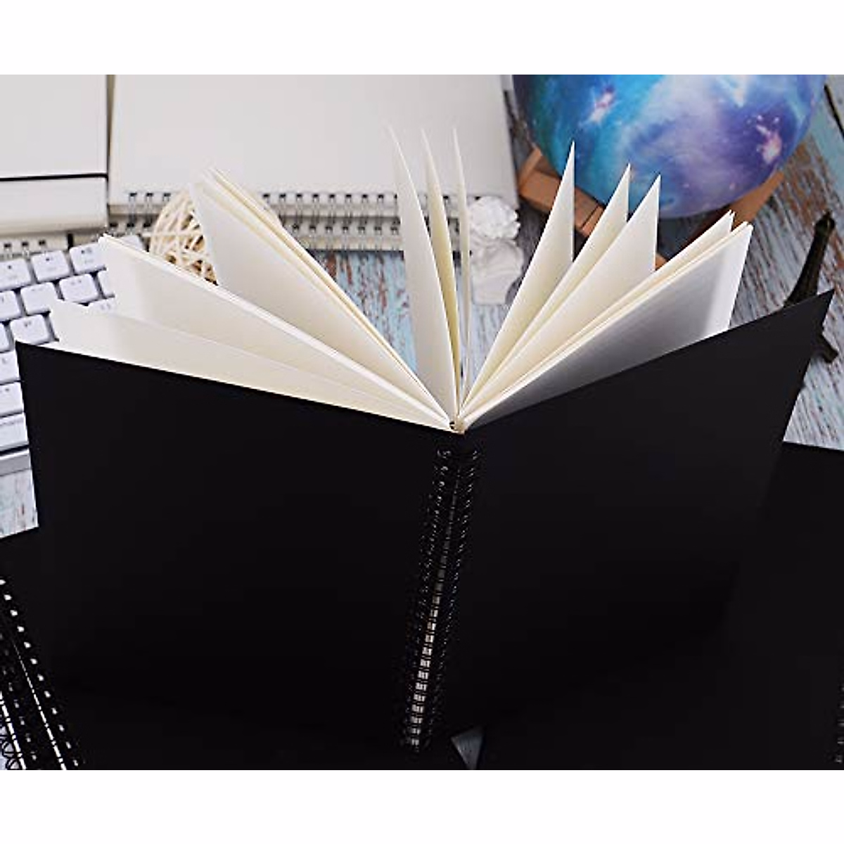 Wotion A5 Black Spiral Notebook Blank Sketchbook Unruled Journal Pack,Thick Blank Paper 50 Sheet 100 Unlined Pages 5.59“ x 8.27” 5 Pack…