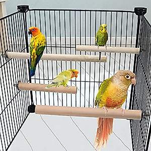 3PCS Bird Wood Perch Stick Stand Beak Paw Grinding Chew cage Accessories for Parrot Parakeet Cockatiel Lovebird Conure Cockatoo