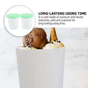 STOBAZA Ice Cream Pint Containers Freezer Storage Tubs with Silicone Lids for Ice Cream, Sorbet, Yogurt and Soup, Reusable Ice Cream Containers for Meal Prep，2.64 x 2.64 x 3.15 inches