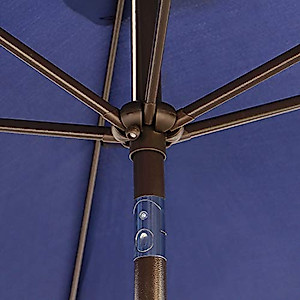 Blissun 10' Rectangular Patio Umbrella Outdoor Market Table Umbrella with Push Button Tilt and Crank (Navy Blue)