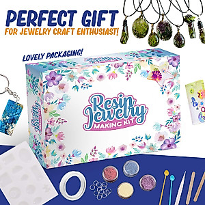 Insnug Epoxy Resin Molds Jewelry Making Kit-Silicone Mold Resin Kit Dried Flowers,Arts and Crafts Supplies Dye for Jewelry Storage Office Home Decor Decorations Keychain Accessories