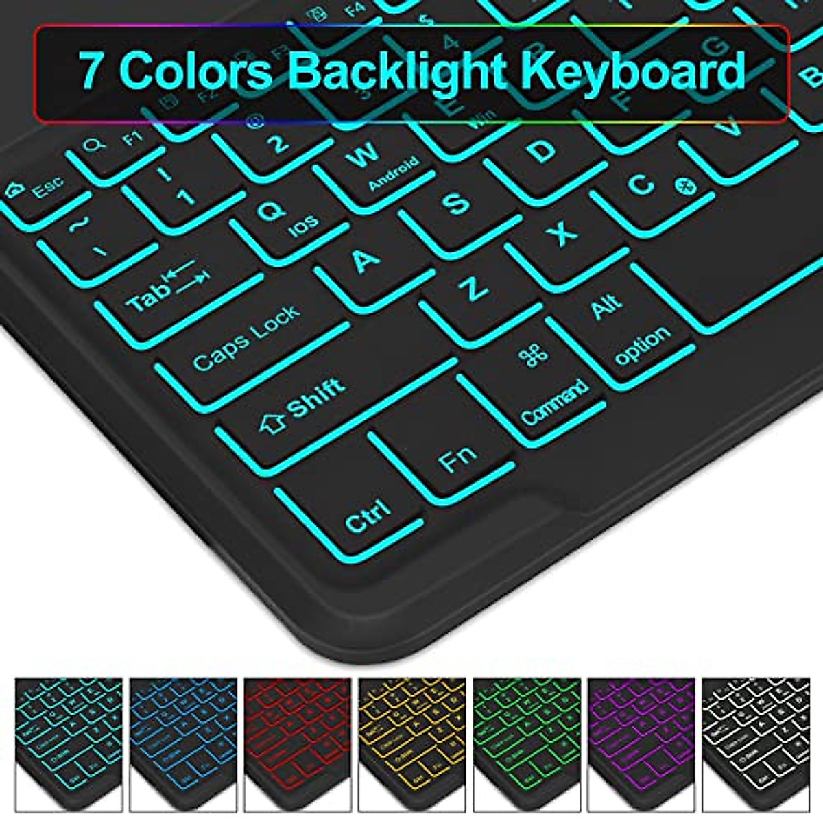 Samsung Galaxy Tab S8+/S7 FE Case with Keyboard 12.4 inch, Detachable Wireless Bluetooth Backlit Keyboard, Slim Smart Cover with S Pen Holder for Galaxy Tab S8+ 2022/S7 FE 2021/S7 Plus 2020, Green