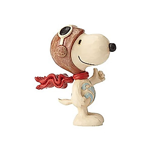 Enesco Jim Shore Peanuts Snoopy Flying Ace Miniature Figurine, 3 Inch, Multicolor