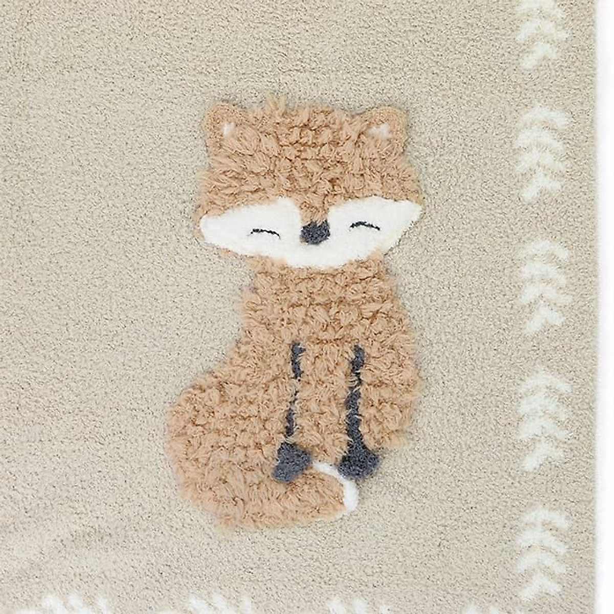 Barefoot Dreams CozyChic Fox Baby Blanket, Baby Blanket, White Blanket, Stroller Blanket, Super Soft Blanket, Cozy Blanket-30”x30”, Stone/Tan