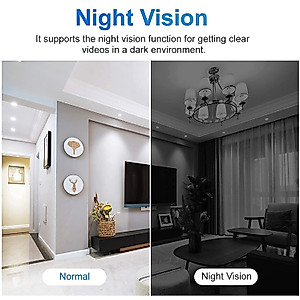 MDGLSYEE SHPTDJTIC Wireless Security Camera Mini Camera Outdoor/Indoor with Audio, Home Surveillance Camera, 1080P IP HD Build-in Battery 350mah，Infrared Night Vision, HDWIFI（3-Pack）