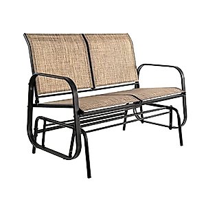 Amazon Basics Outdoor 2-Person Patio Sling Glider Chair - Brown
