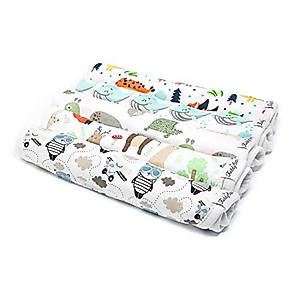 KiddyStar Premium Organic Cotton Toddler Bib, 5-pack Extra Large Baby Bibs, Baby Shower Item for Feeding, Drooling, Teething (Dinos & Whales)