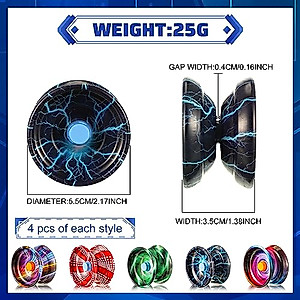 Lenwen Alloy Metal Yo Yo Responsive Yoyo Colorful Trick Yoyo Responsive Ball for Beginners, Adults Players, 5 Styles (20)