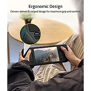 Syntech Protective Case Compatible with Steam Deck Accessories Console, All-Round Protection with Non-Slip Thumb Grips, Anti-Slip & Scratch, Silicone Cover for Enhanced Fit and Alignment-Black