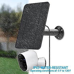 4W 6V Solar Panel Compatible with Arlo Pro 3/Pro 4/Arlo Ultra/Ultra 2 & Arlo Go 2 only, Includes Secure Wall Mount, IP65 Weatherproof,13.1ft Power Cable-Black
