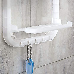 iDesign Circlz Plastic Hanging Shower Caddy, Extra Space for Shampoo, Conditioner, and Soap with Hooks for Razors, Towels, Loofahs, and More, 5" x 10.6" x 26", Frost White