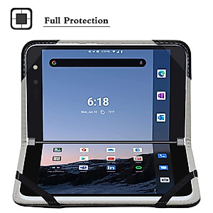 Bige for Microsoft Surface Duo Case,PU Leather Folio 2-Folding Stand ...