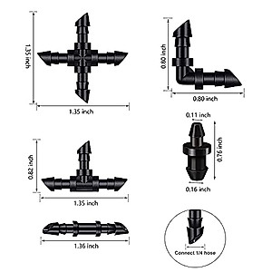 60 Pieces Drip Irrigation 1/4" Barbed Tubing End Plugs,Barbed Connectors End Cap for Drip or Sprinkler Systems