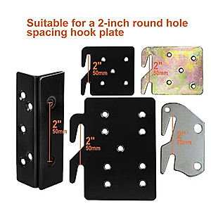 4 Pack Heavy Duty Bed Rail Hooks, Bed Rail Brackets for Wooden Bed Replacement, Universal Bed Frame Hardware with Screws Included