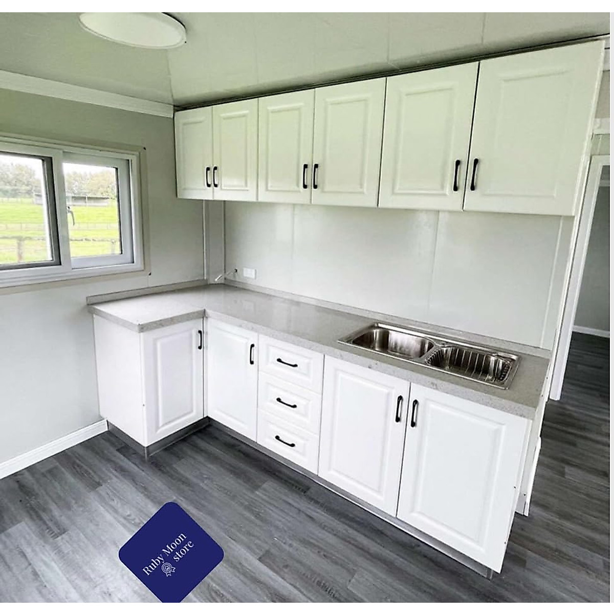 40ft House with Luxury Design, with 3 Bedroom, 1 Living Room, 1 Full Equiped Bathroom and Kitchen,Prefabricated Container House for Adults Living, Foldable Mobile Home Easy Setup & Move