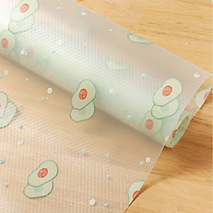 CHANMOL Shelf Liner, Washable Non-Slip EVA Refrigerator Liner, for Fridge Shelf Cabinet Drawer Dresser (Lemon, 17.7" x 78.7")